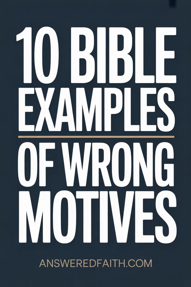 10 Bible Examples of Wrong Motives: When Hearts Led Astray