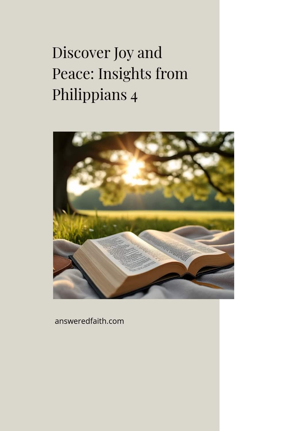 Discover Joy and Peace: Insights from Philippians 4