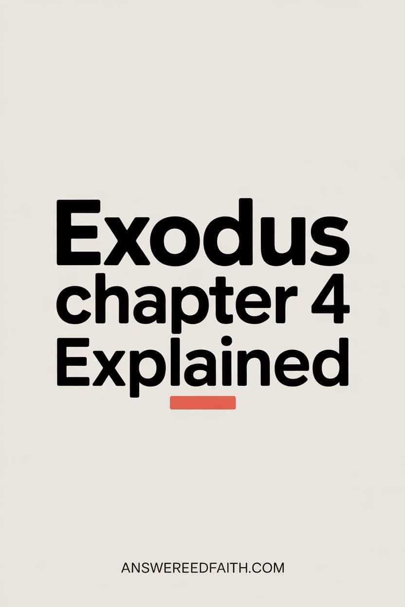Exodus Chapter 4 Explained