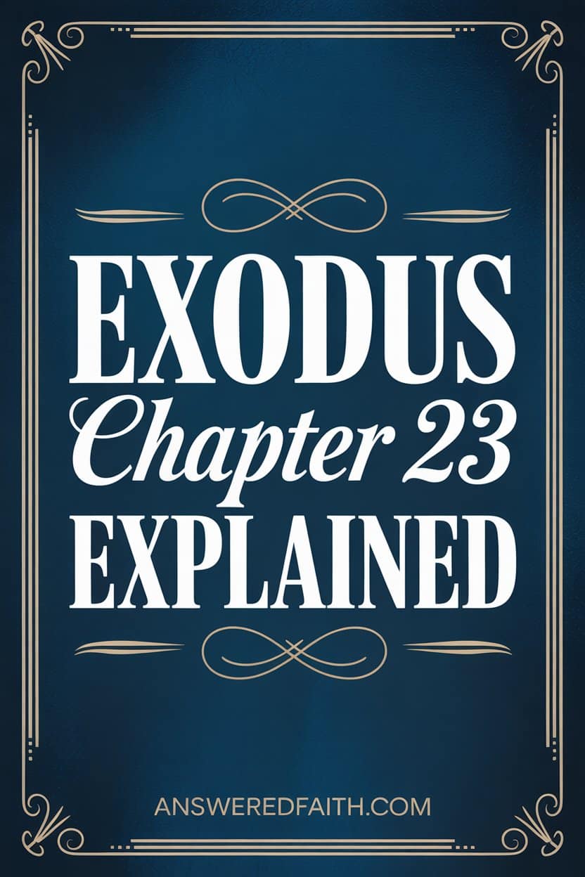 Exodus Chapter 23 Explained