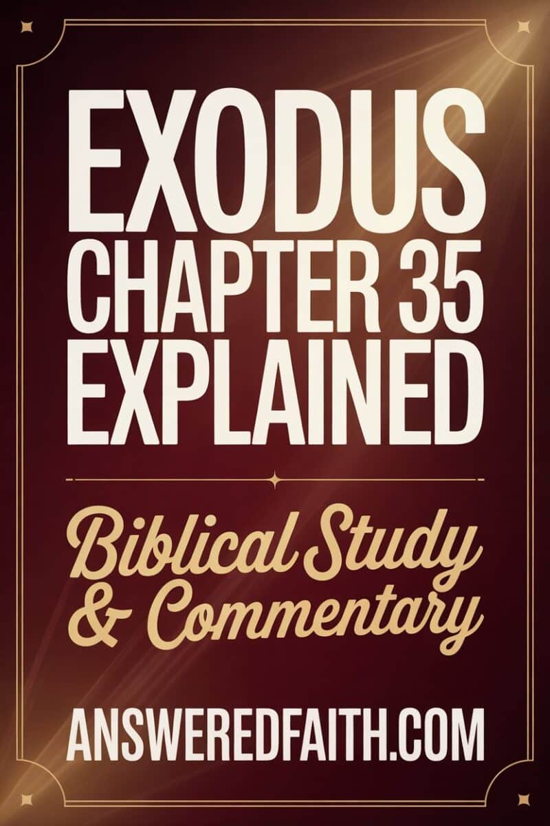 Exodus Chapter 35 Explained